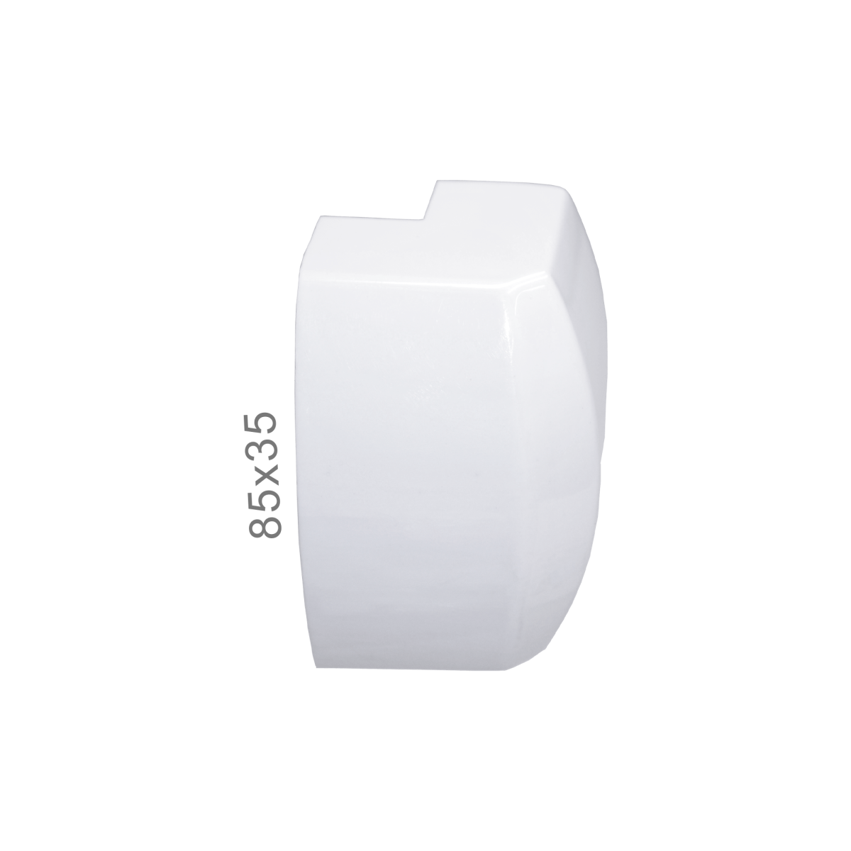 Curva Externa 90° Reta 85x35mm Branca – Parcus Design