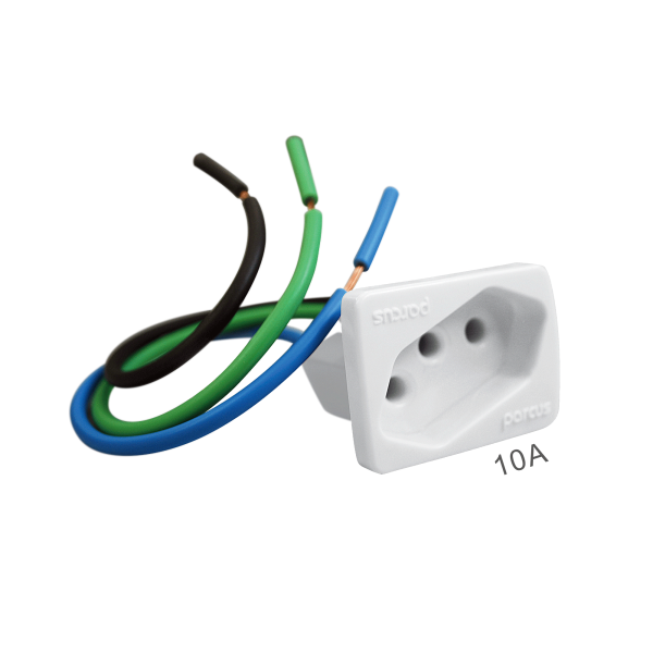 Tomada Simples Branca 10A para Canaleta – Parcus Design