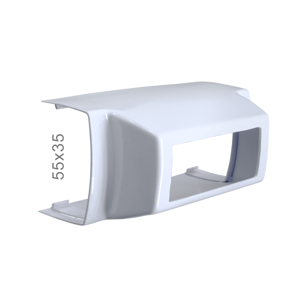 Caixa de Tomada Dupla 55x35 Branca para Canaleta – Parcus