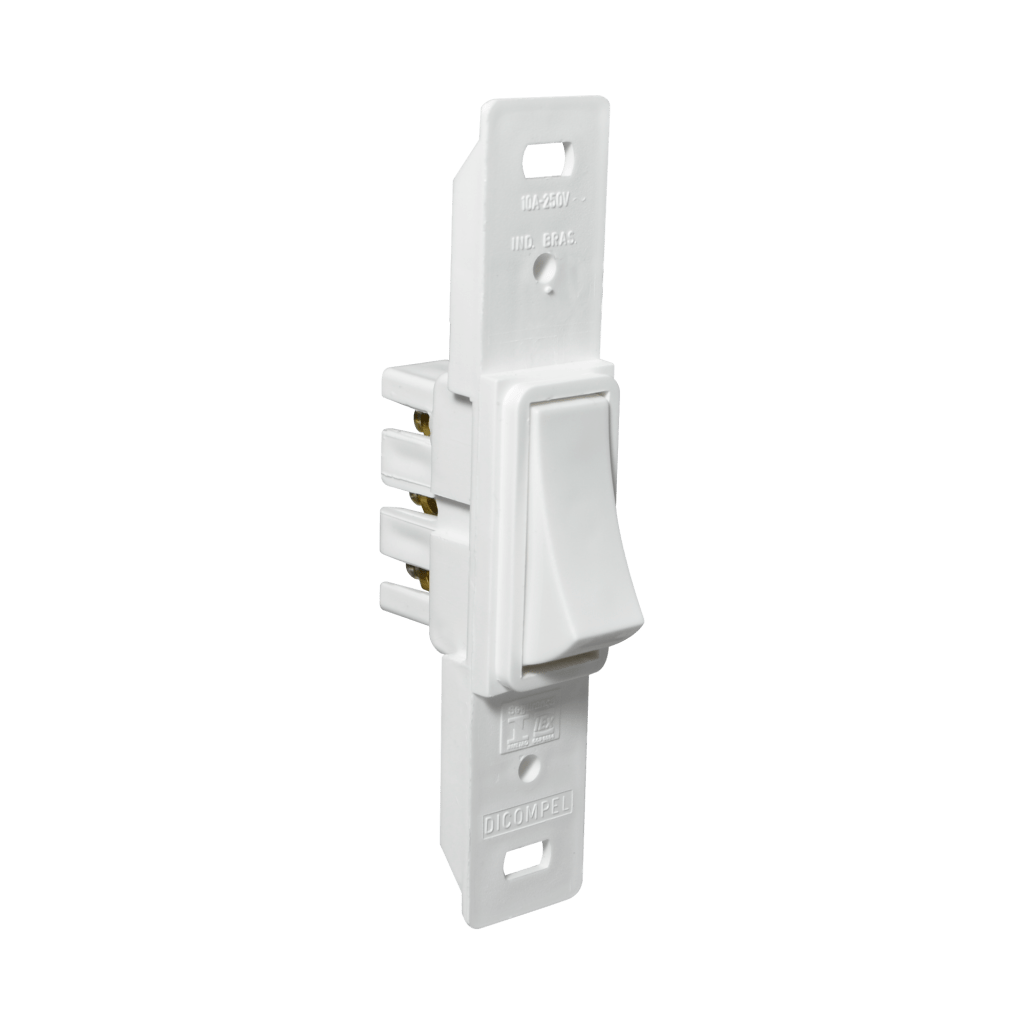 Interruptor conjugado 2 teclas Simples branco 10A 250V – Parcus Design