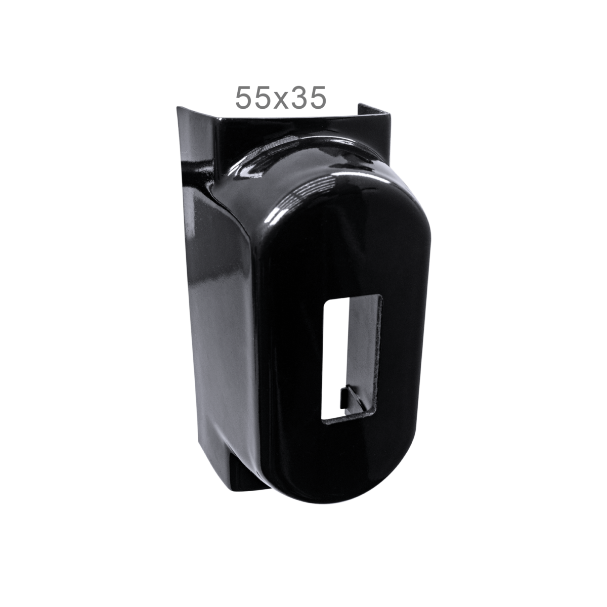 Caixa de interruptor simples 55x35 preto com 1 furo – Parcus Design